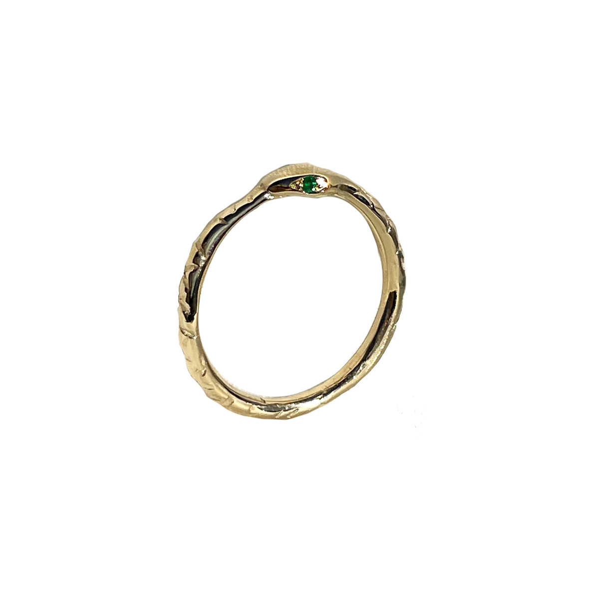 The Birthstone Oracle Snake Ring in 9K Solid Gold | Serpent & the Swan