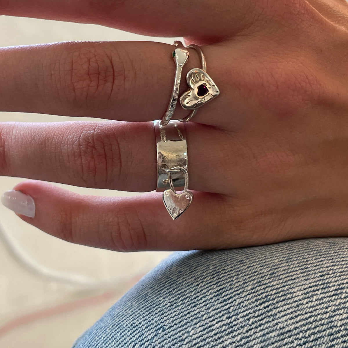Lock My Heart Ring Silver - Serpent & the Swan