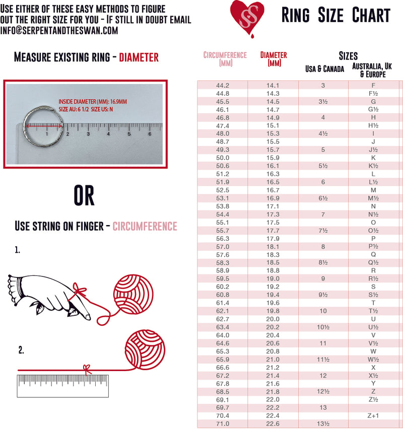 Bleeding Heart Ring Silver - Serpent & the Swan