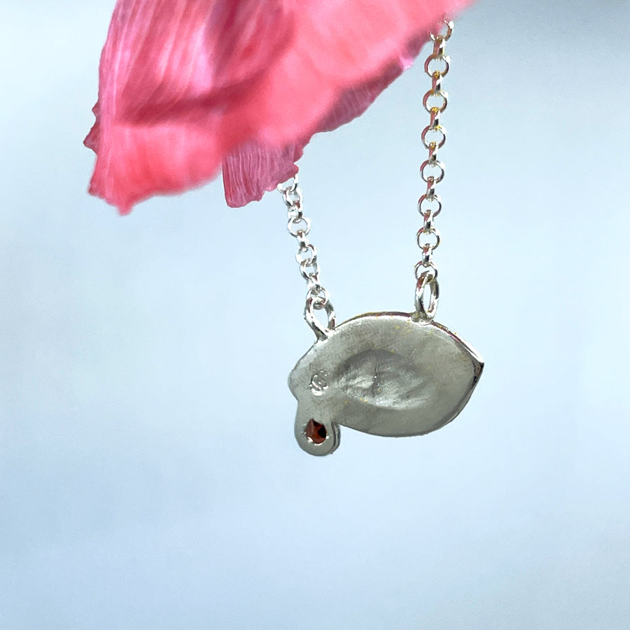 Crying Eye with Crystal Tear Necklace Silver - Serpent & the Swan